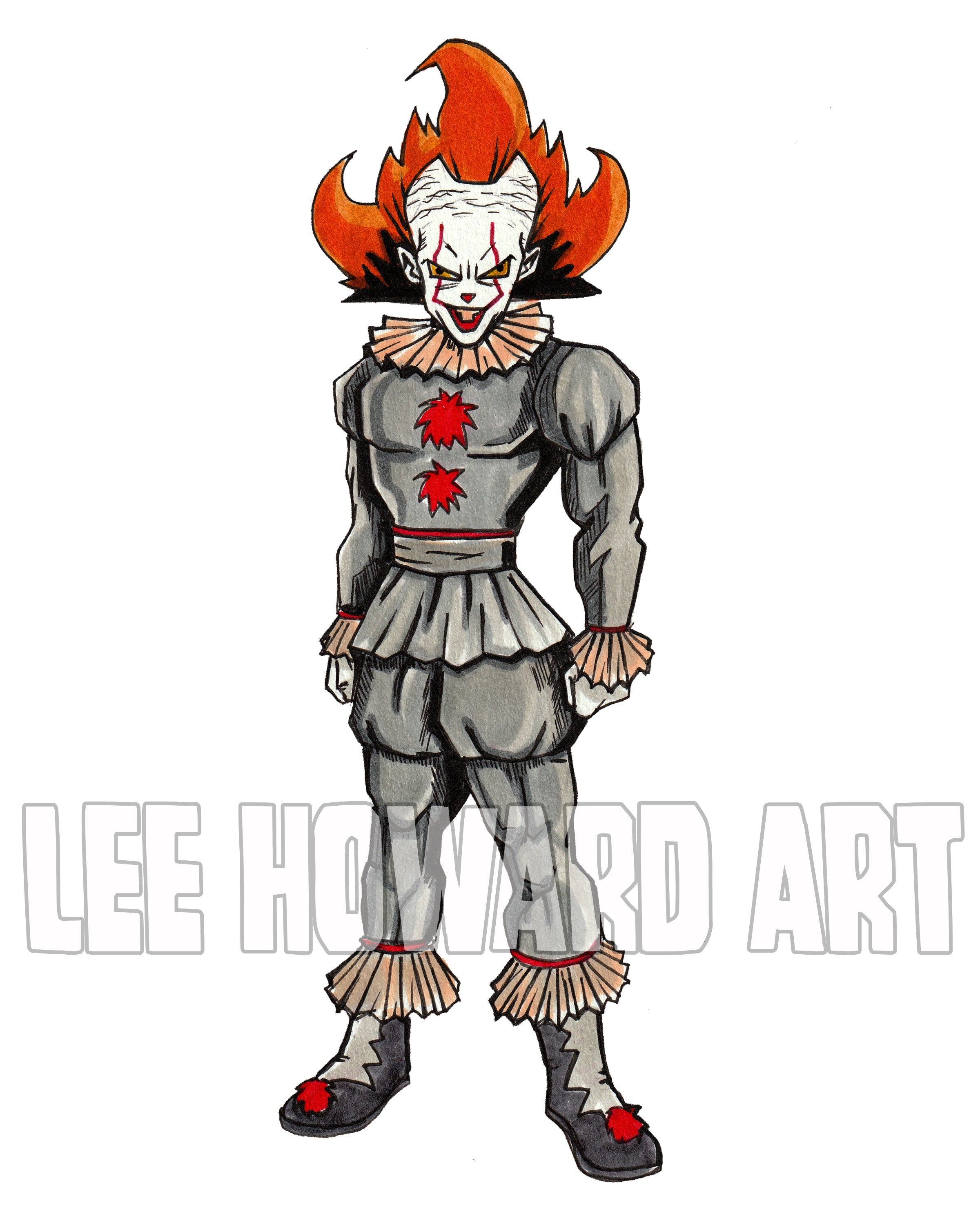 Pennywise - Dragonball Z Style 7" x 10" Original Drawing – Art by Lee ...
