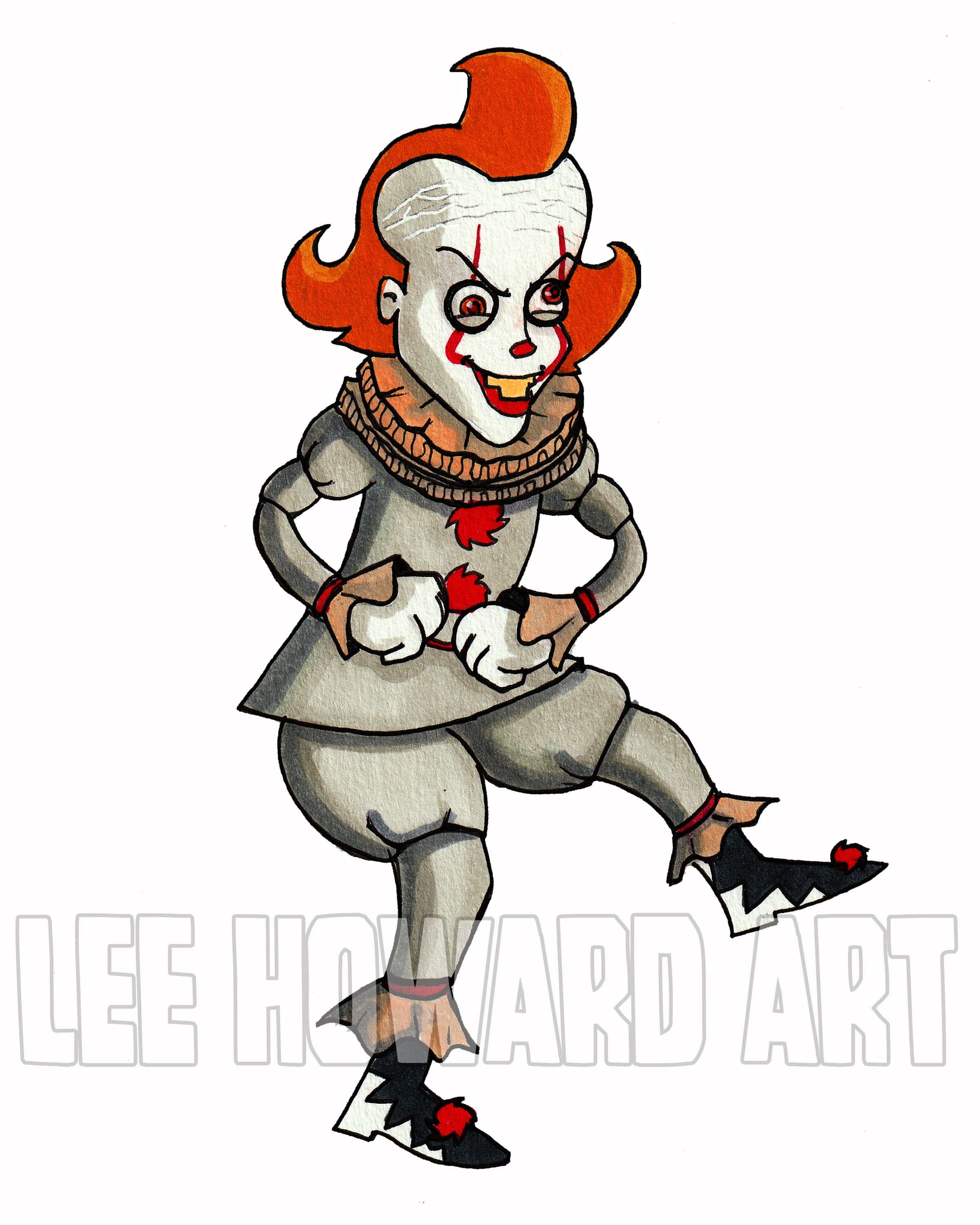 Pennywise - Family Guy Style 7" x 10" Original Drawing – Art by Lee Howard