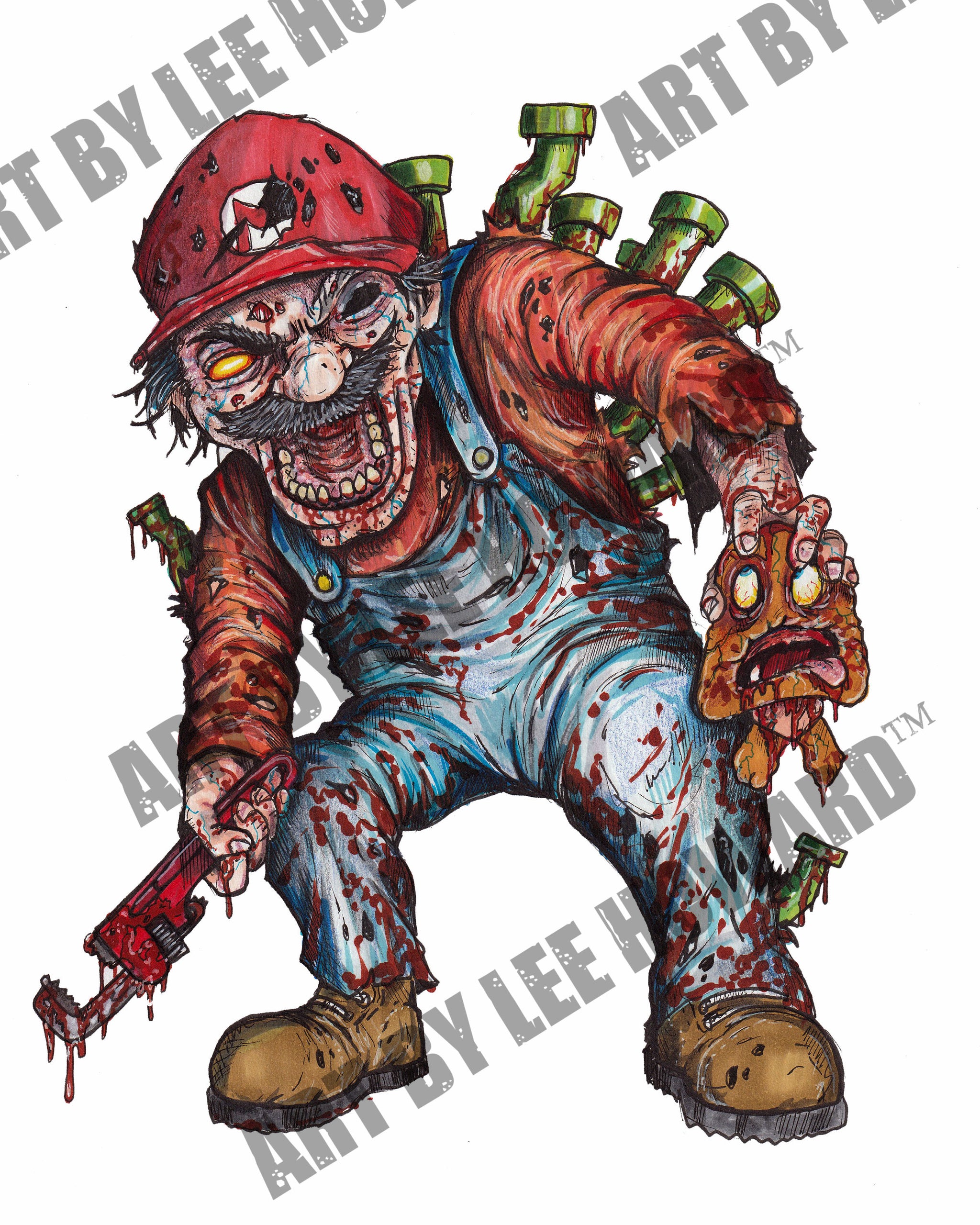 Super SCARIO but HORROR - MARIO - 8x10 PRINT/Reproduction - Signed by ...