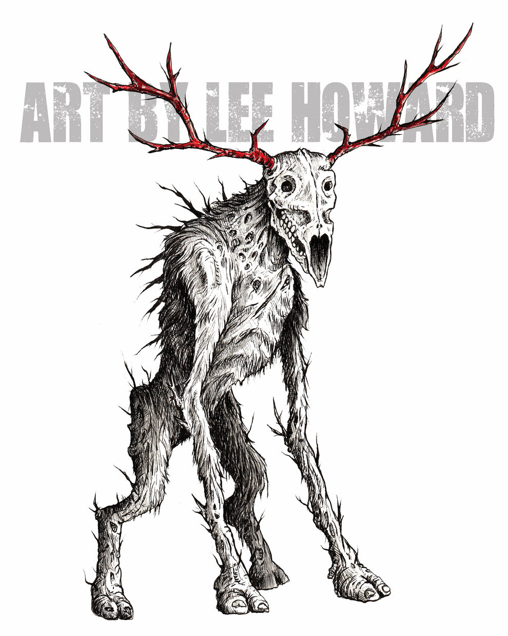 Wendigo - CRYPTID 9" x 12" Original Ink Drawing - signed! – Art by Lee ...